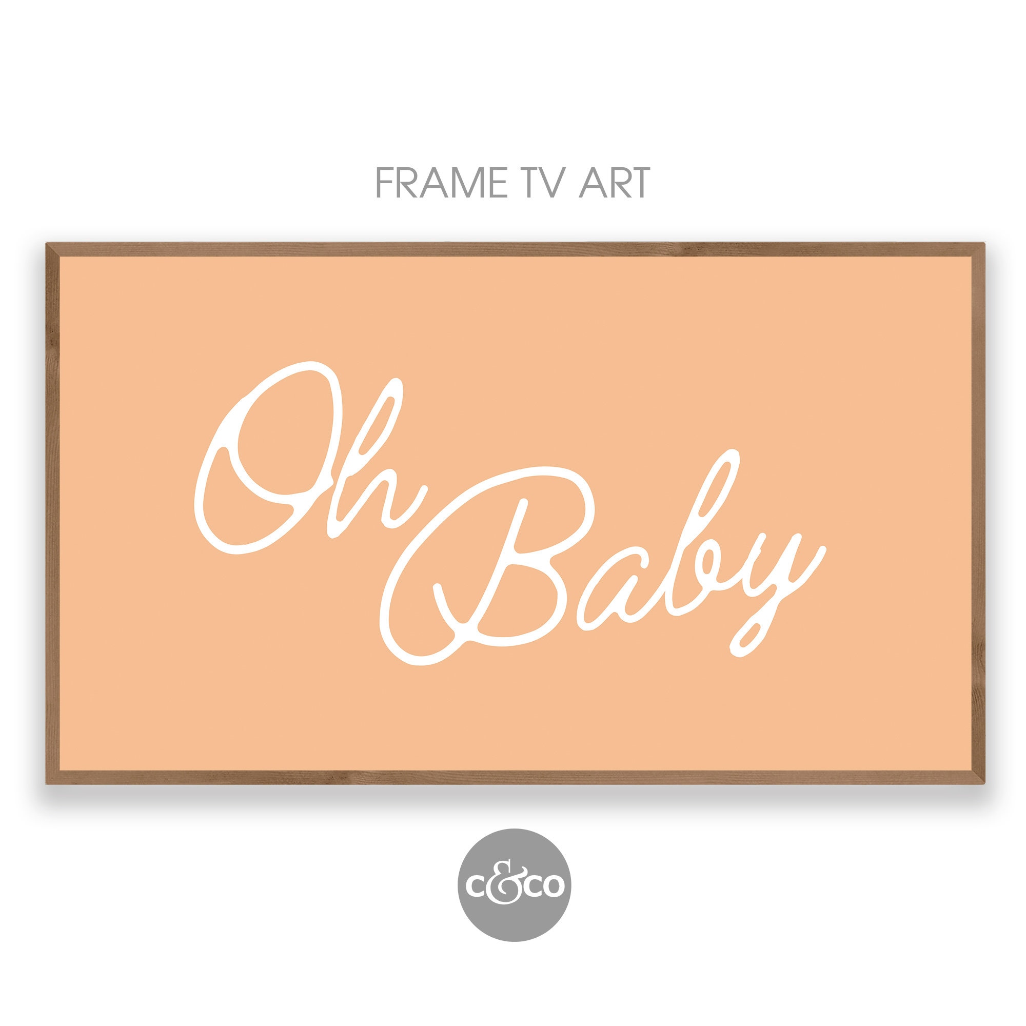 Frame TV Art Baby Shower Oh Baby Sign for the Samsung Frame TV 4k Soft ...