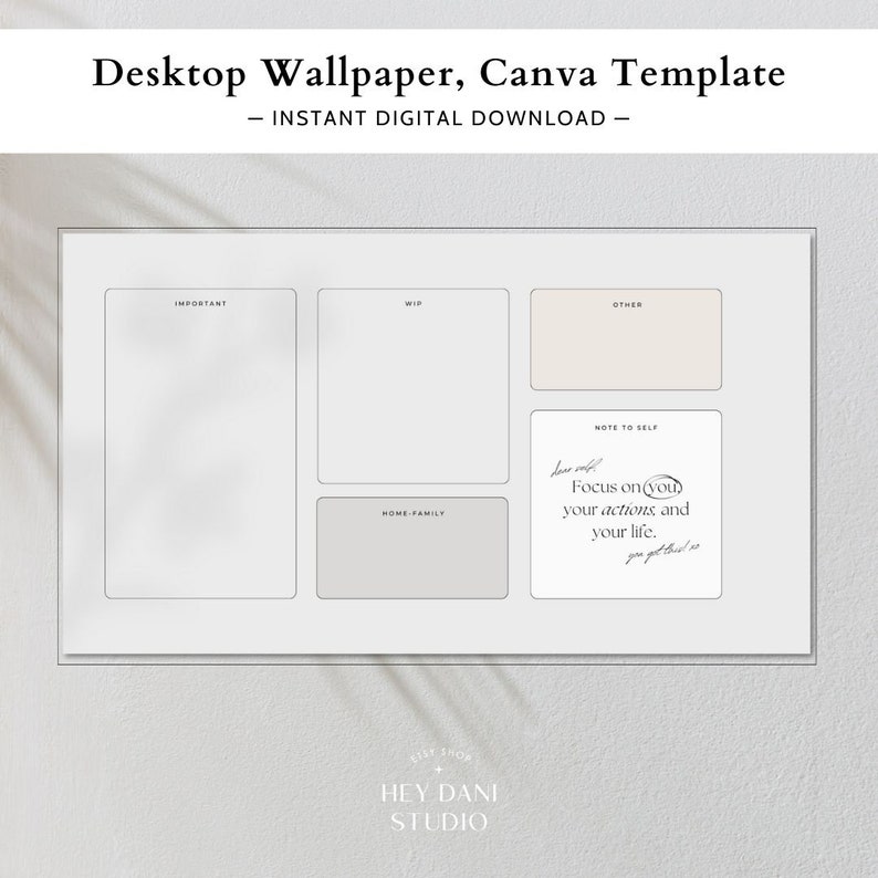 Desktop Wallpaper Organizer • Canva Template • Minimal, Simplistic ...