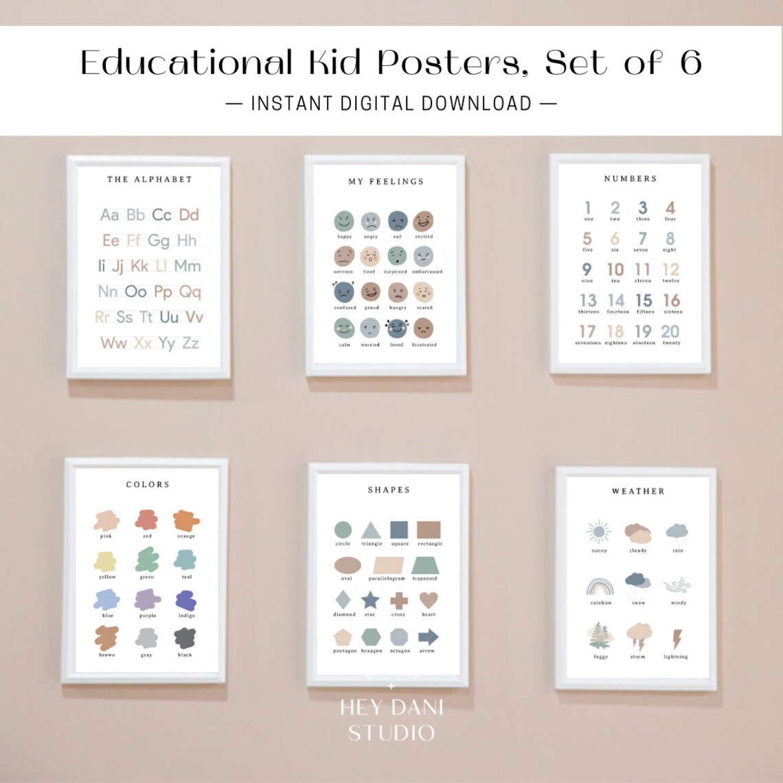 Montessori Educational Posters • 6 • Homeschool, Nursery, Playroom ...