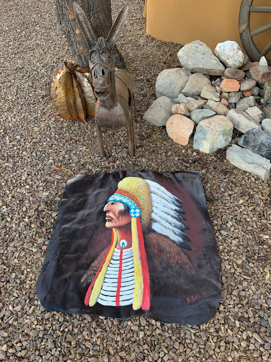 Hand Painted Indian Chief Wall Decor - Etsy
