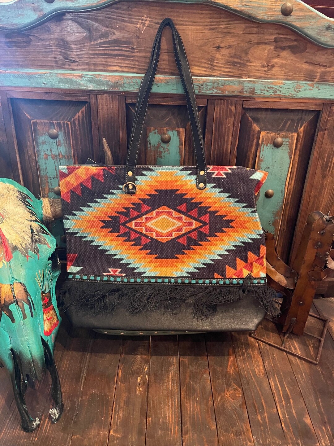 Huge Aztec Canvas Weekender Travel Bag - Etsy