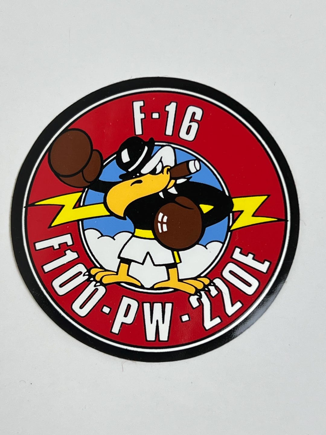 Vintage Pratt & Whitney F-16 F100-PW-220E Sticker Decal 3” Cartoon Bird ...