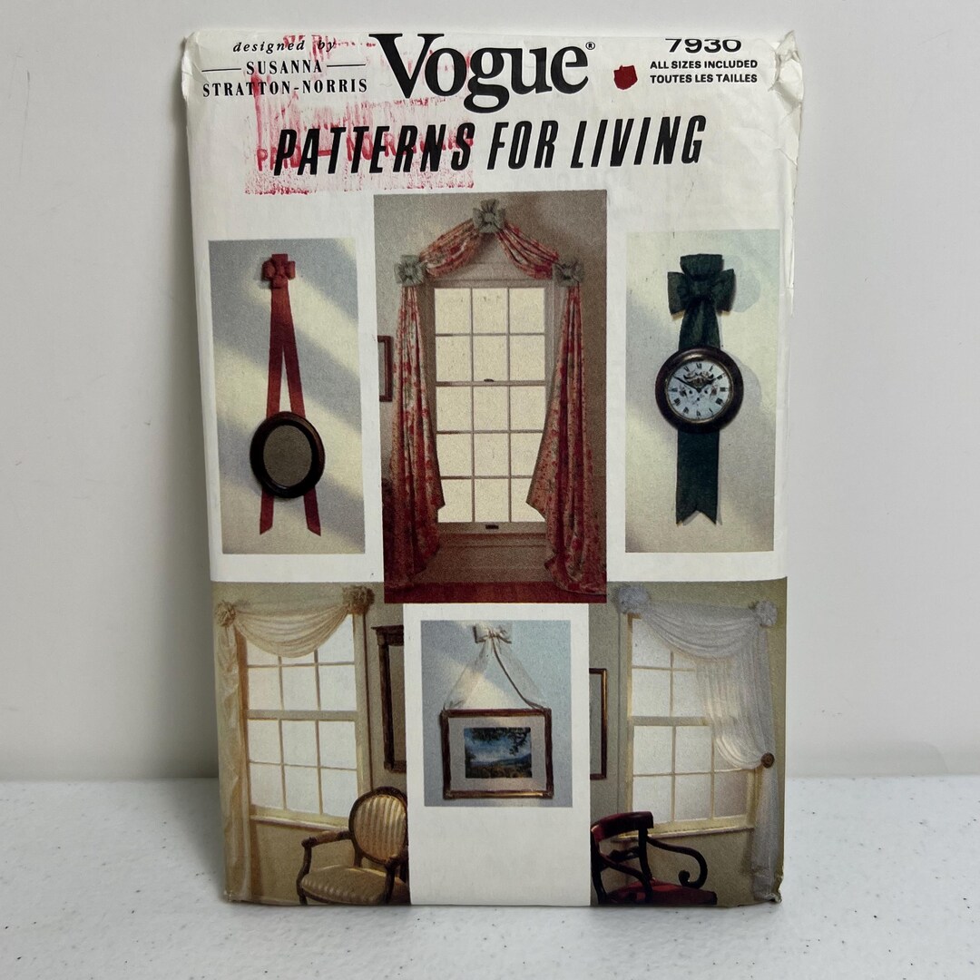 VTG Vogue Sewing Pattern 7930 Susanna Stratton-norris Curtains Hanging ...