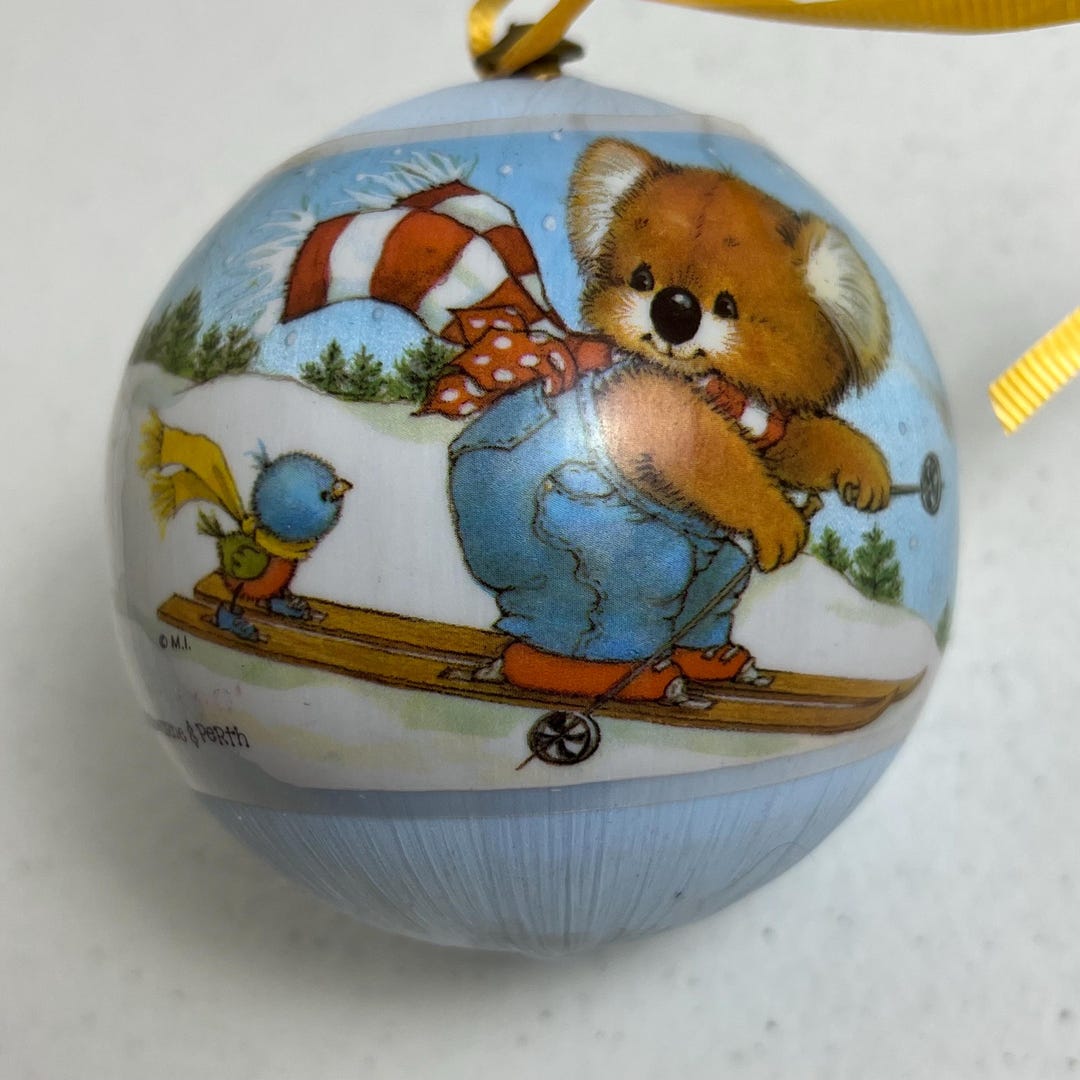 The VTG Melbourne & Perth Christmas Ornament Satin Ball Blue 1983 ...