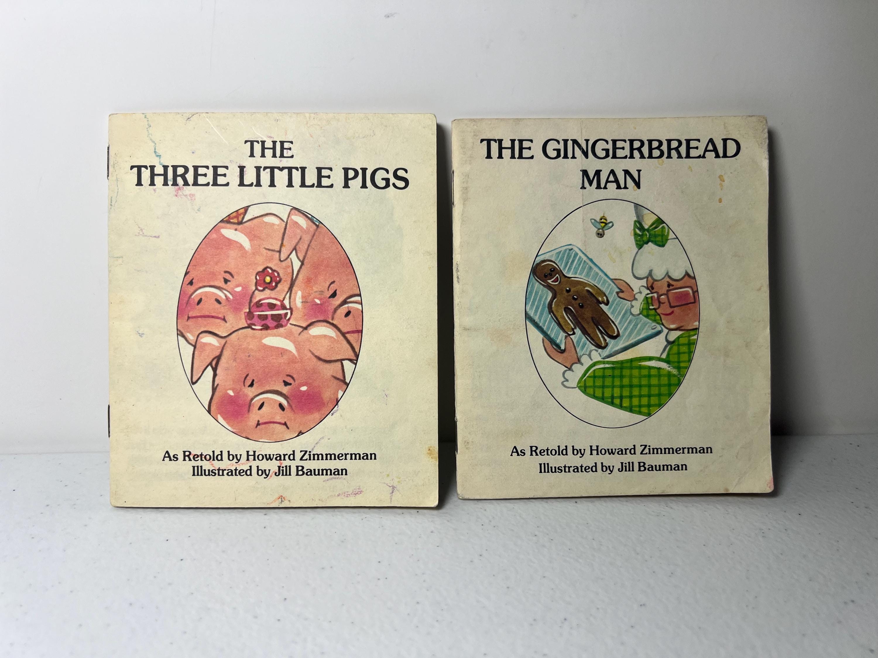 Lot of 2 VTG Books Three Little Pigs & Gingerbread Man Howard Zimmerman ...