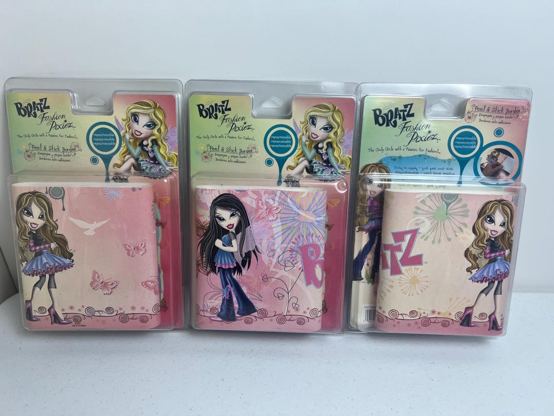 VTG Lot of 3 BRATZ Fashion Pixiez Wall Border Peel & Stick Room Decor ...