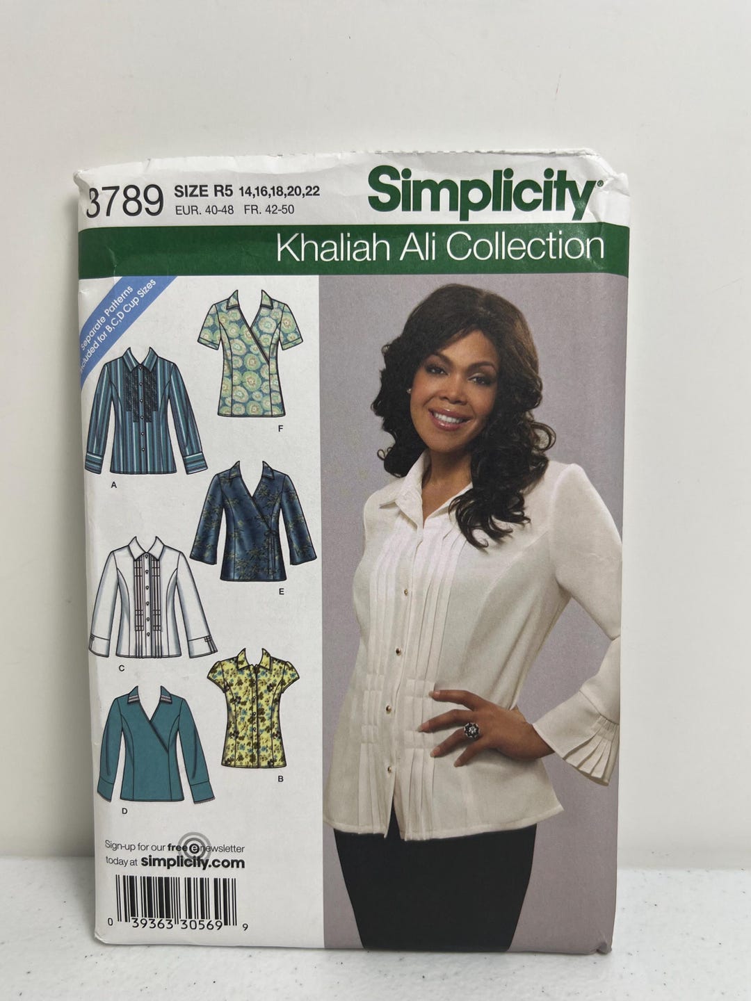 Misses Simplicity Sewing Pattern #3789 Khaliah Ali (6) Tops Size 14-22 ...