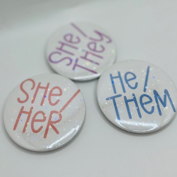 Pronoun Pins Etsy