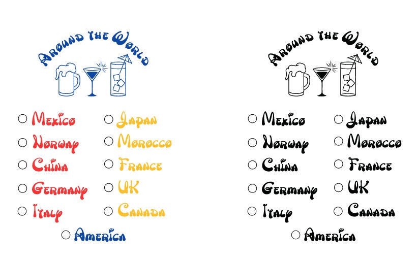 Epcot Around the World Tattoo Custom Temporary Tattoos - Etsy