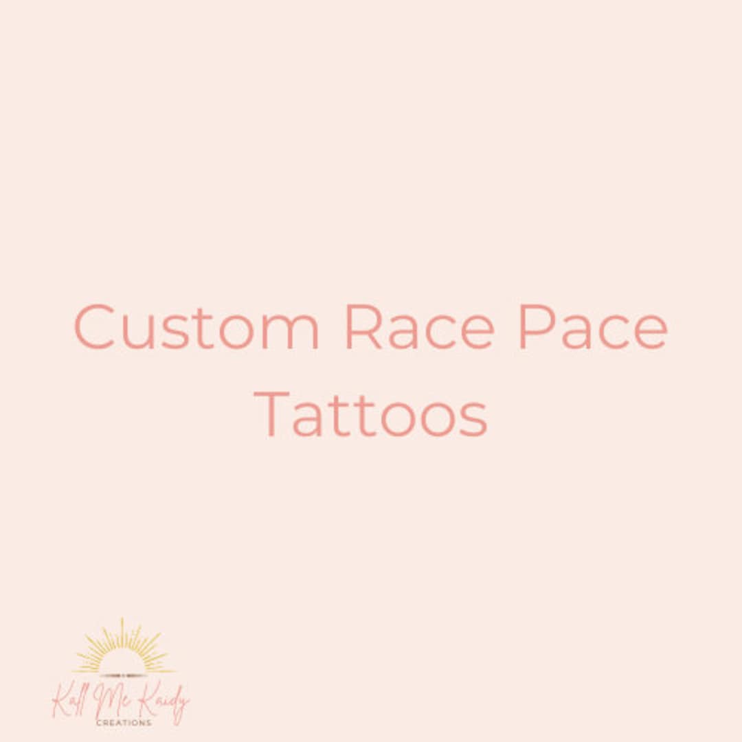 Custom Race Pacing Tattoo | Made to Order | Marathon, Half Marathon ...