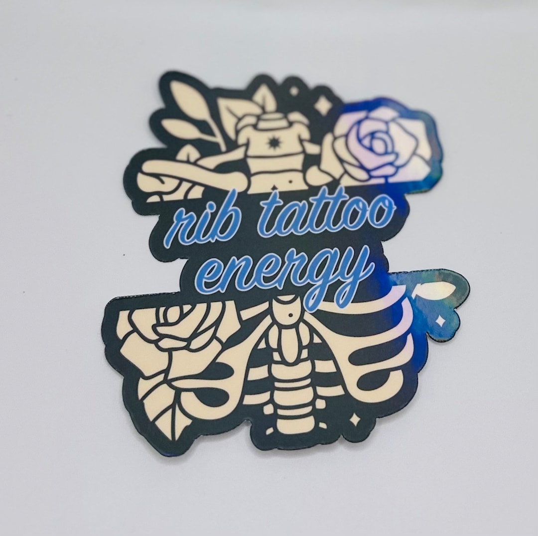 Rib Tattoo Energy Sticker | Holographic Sticker | Tattoo Inspired ...
