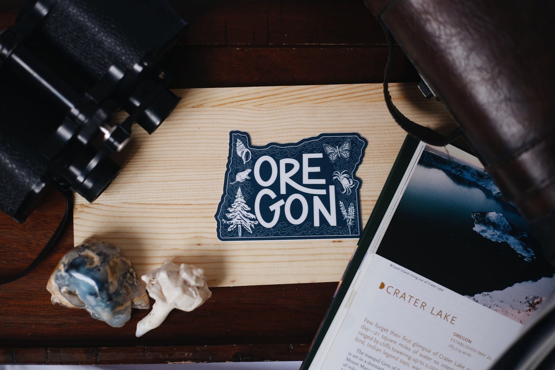 Oregon Vinyl Sticker With State Symbol Illustrations | State Stickers ...