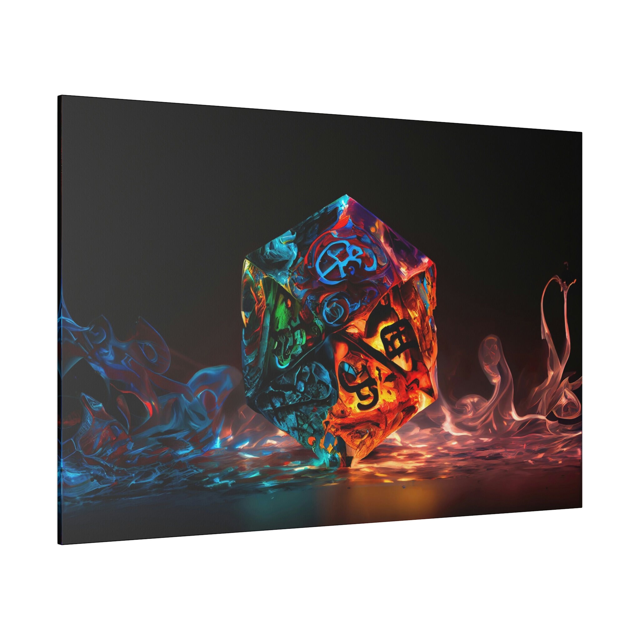 Dodecahedron Wall Art Dnd Canvas Print Elemental Dice Artwork - Etsy