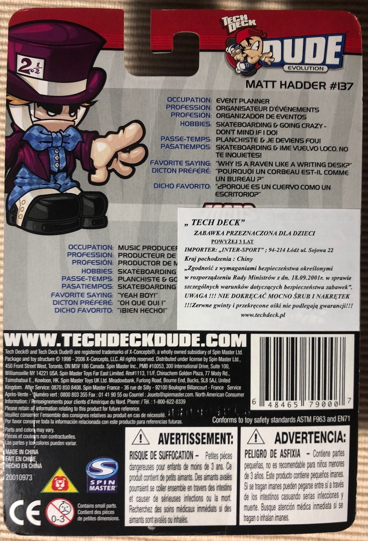 Tech Deck Dude Zoods #137 Hadder & Cheddar Z4 New - Etsy