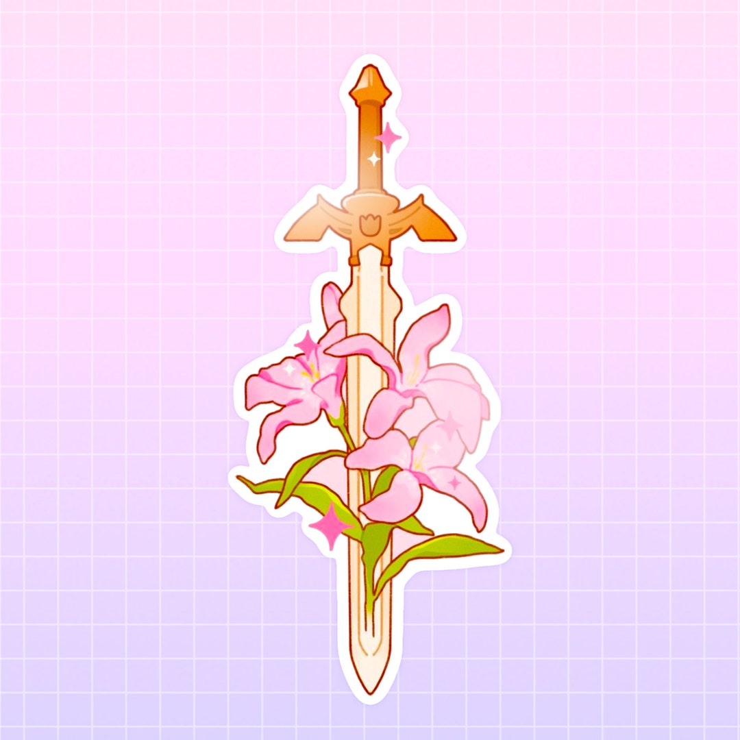 Sakura Sword Die Cut Sticker Kawaii Sticker Aesthetic Sticker - Etsy