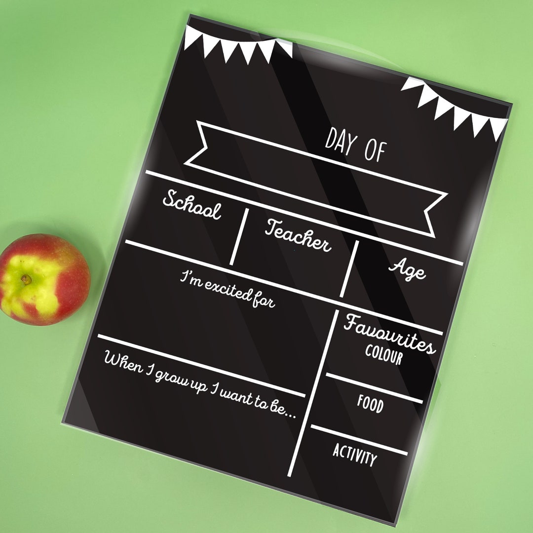 School Board Milestone Chalkboard Sign for First Day of School and Last ...
