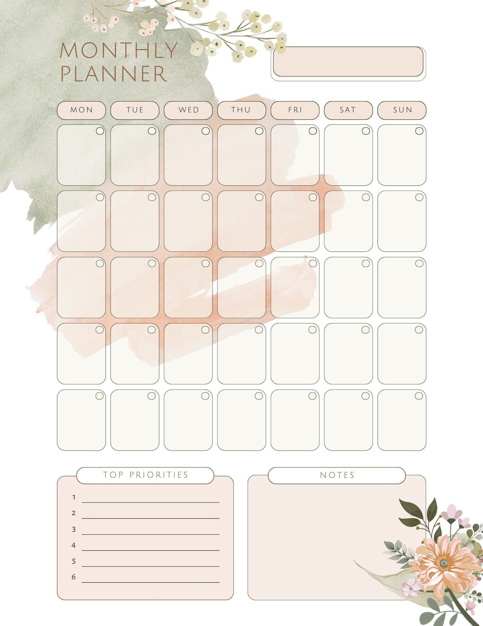 Monthly Planner - Etsy