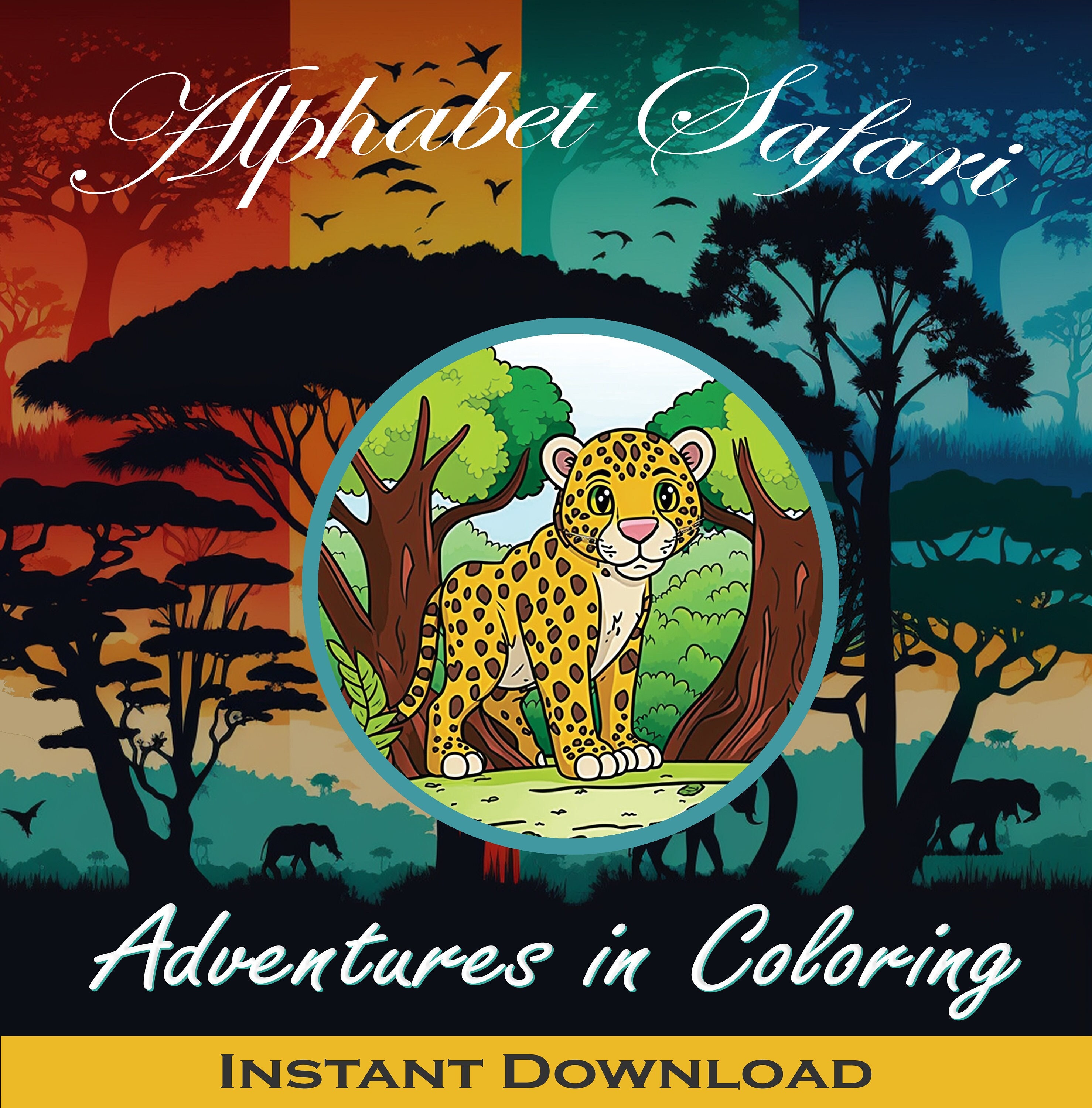 Alphabet Safari: Adventures in Coloring - Etsy