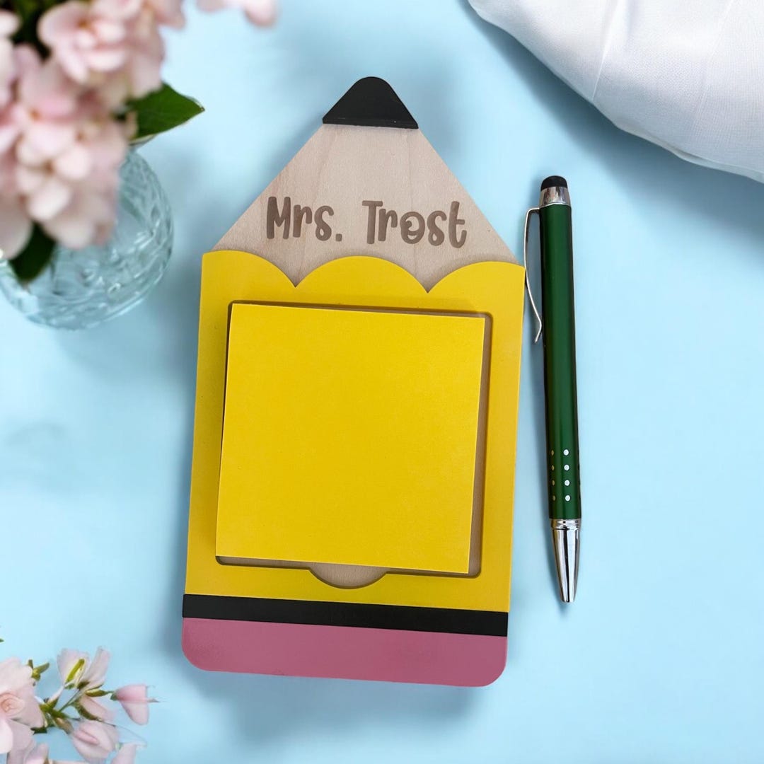 Back to School Post It Note Holder, Sticky Note Holder, Teacher Desk ...