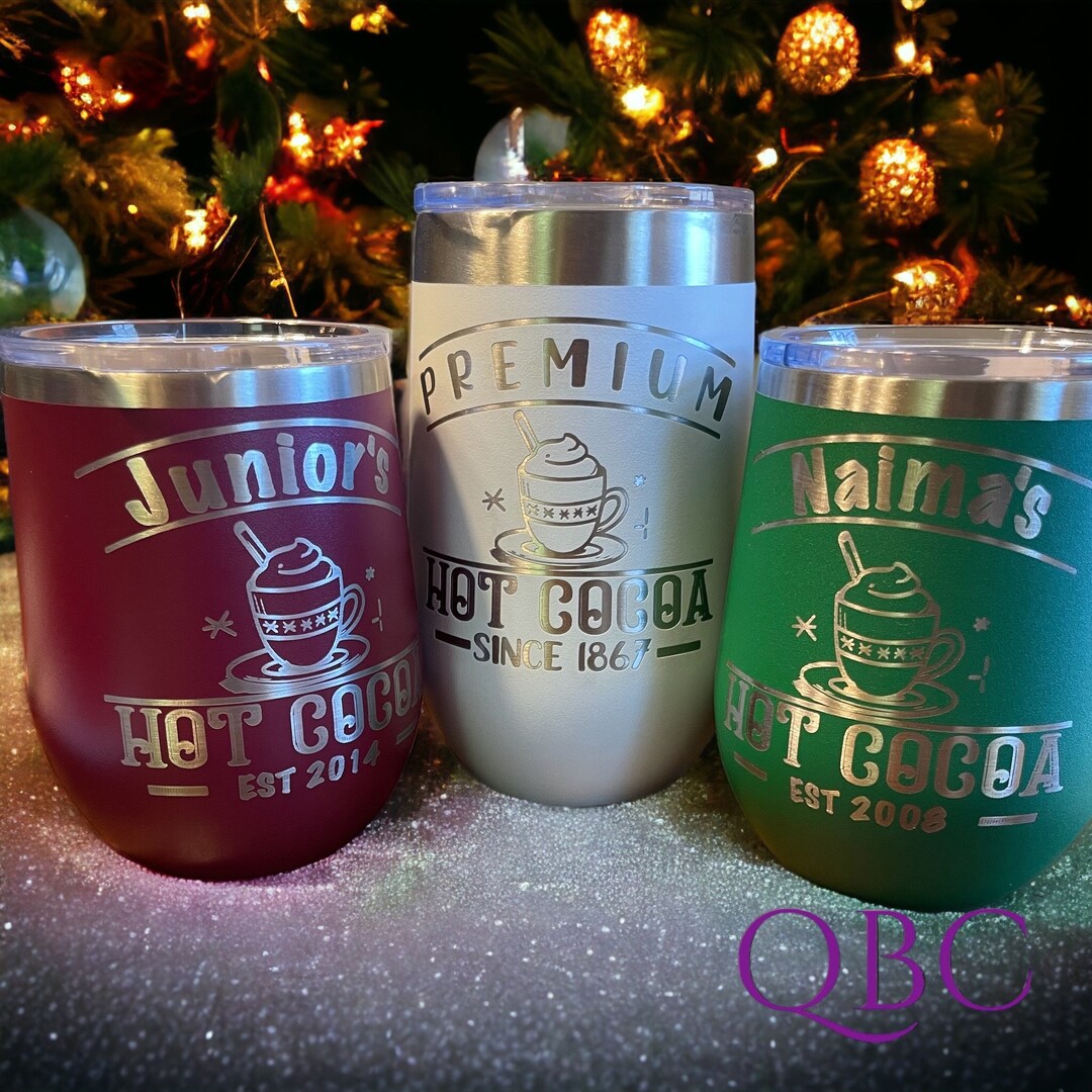 Holiday Mug Custom Engraved Cocoa Cup 12 Oz or 16 Oz Stainless Steel ...
