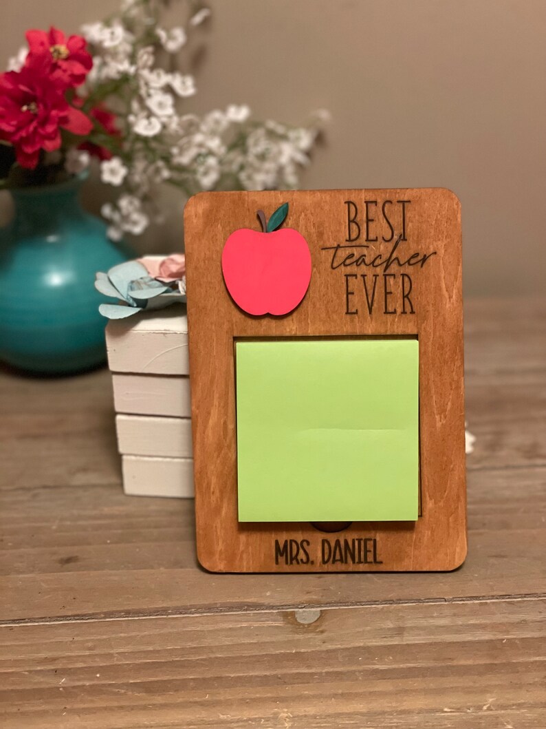 Teacher Appreciation Post It Note Holder Teacher Desk Decor - Etsy