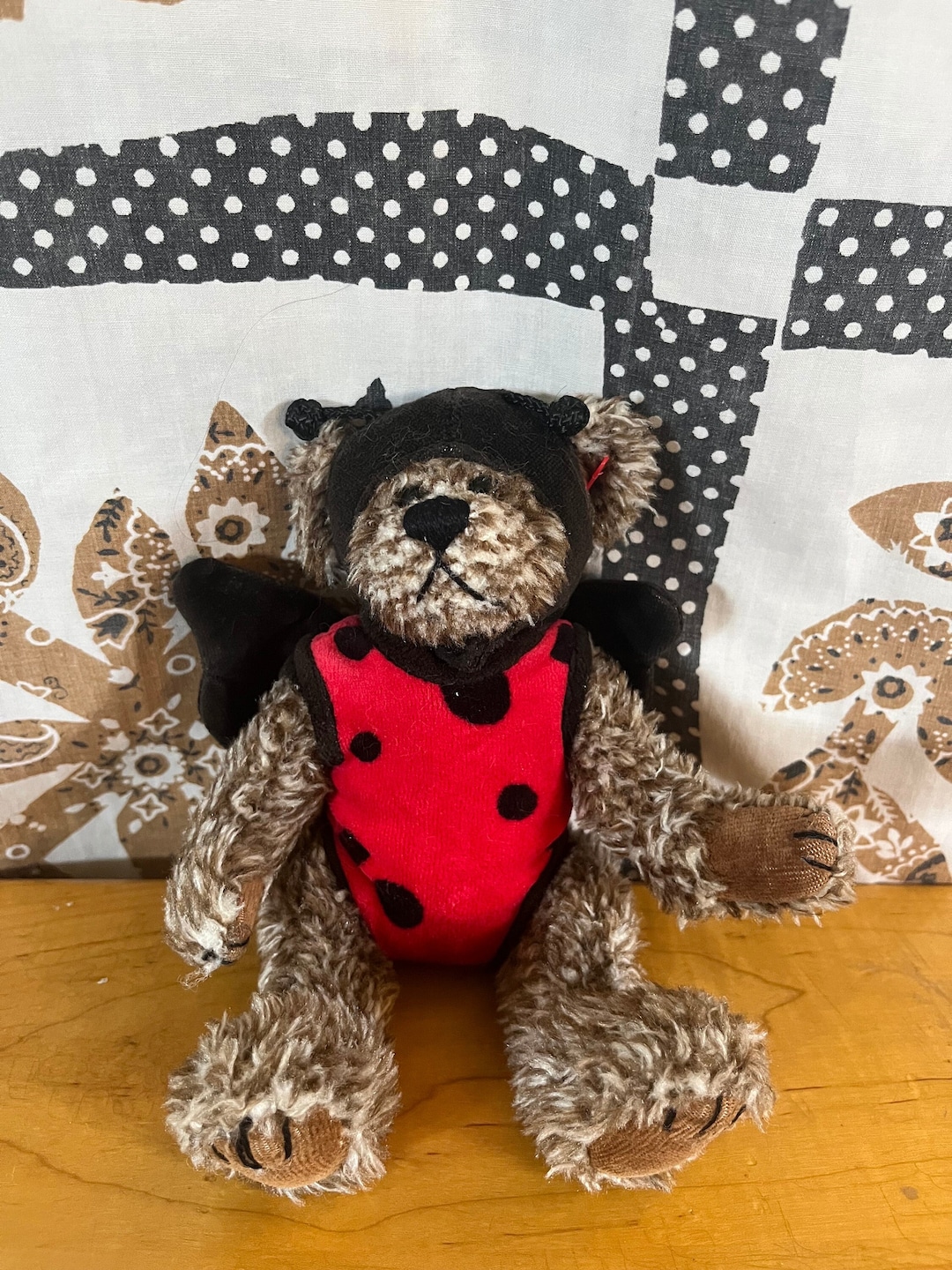 Ladybug Teddy Bear Plush Doll 8 Cute Vintage RARE, Spring Nostalgic ...