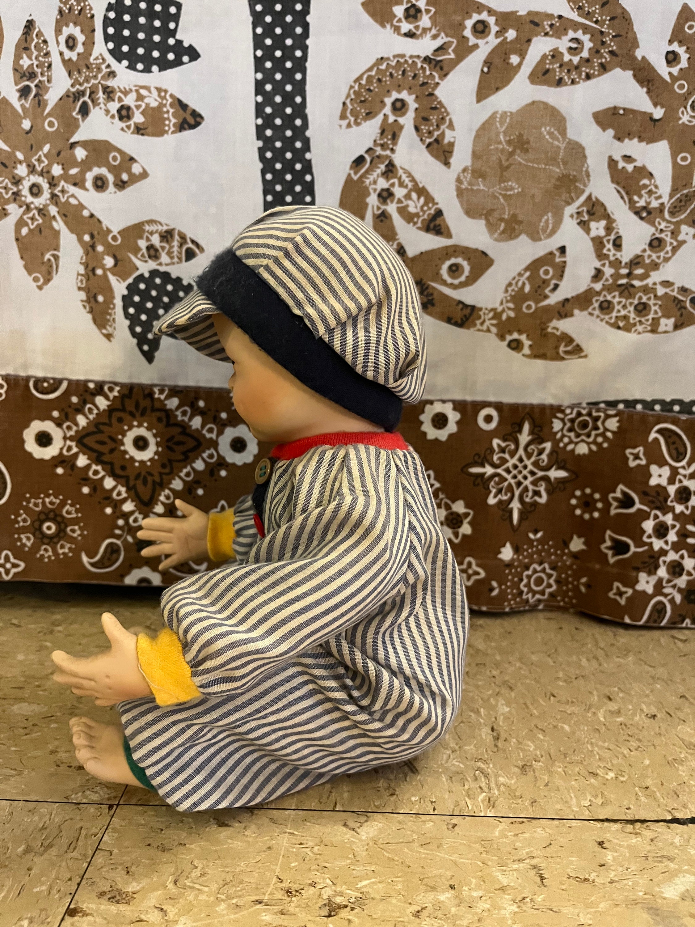 Vintage Train Conductor Boy Doll, Blonde Baby Dolls, Clown Baby Doll ...