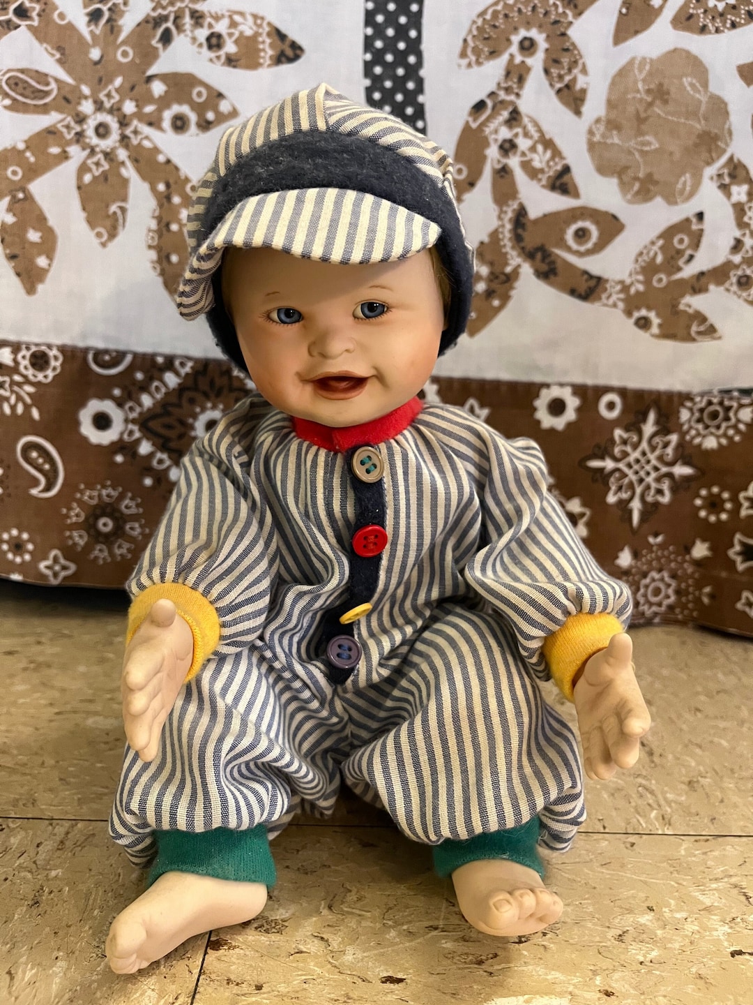 Vintage Train Conductor Boy Doll, Blonde Baby Dolls, Clown Baby Doll ...
