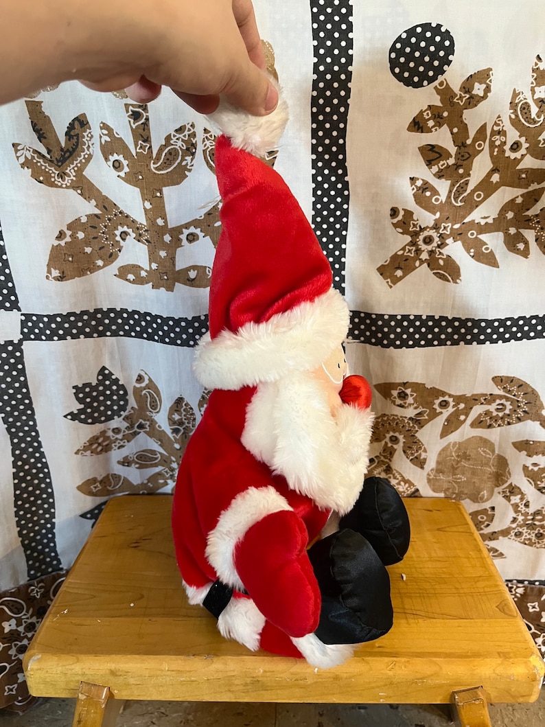 Santa Claus Hand Puppet Plush Christmas Doll Cute 15 Vintage Stuffed ...