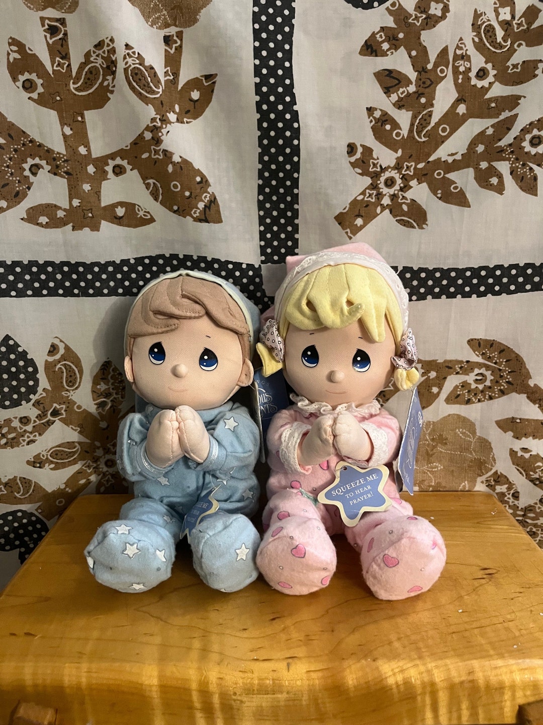 Boy Girl Prayer Pals Plush Pjs Speaking Little Doll Praying now I Lay ...