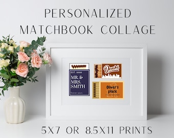 Custom Matchbook Digital Print Wall Art, Custom Matchbook Art, Gift for ...