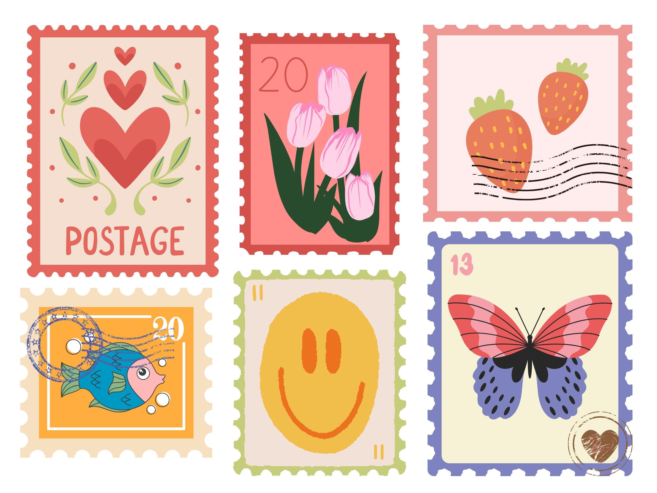 Custom Postage Stamp Collage Art Print - Etsy