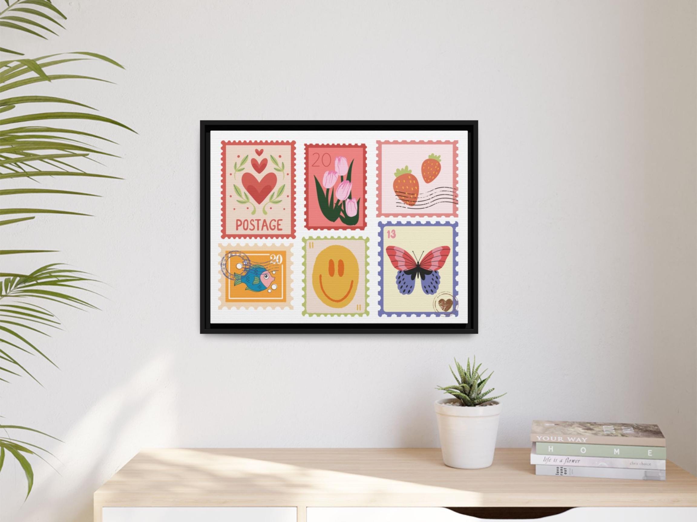 Custom Postage Stamp Collage Art Print - Etsy