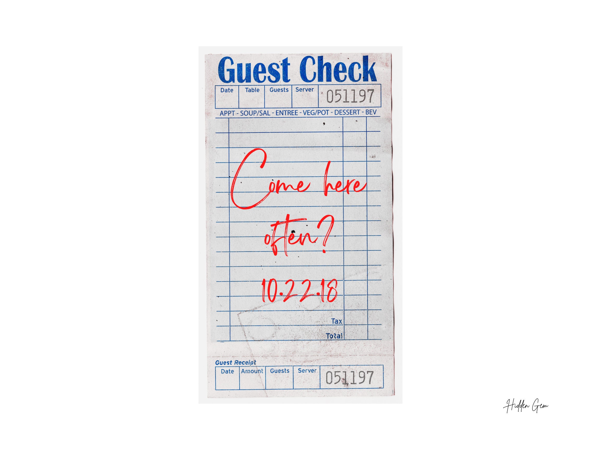Custom Guest Check Art - Etsy