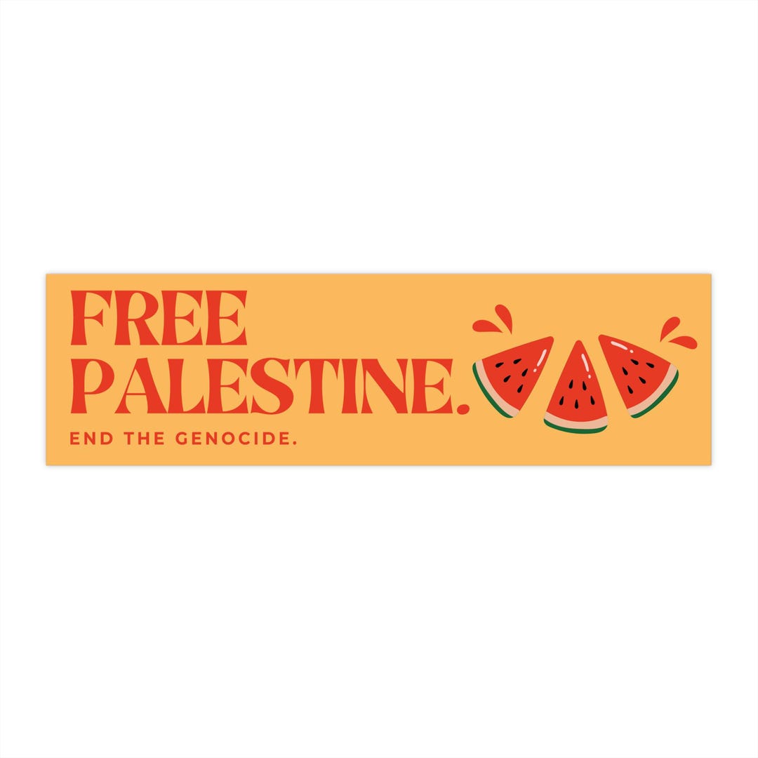 Free Palestine Bumper Sticker for a Cause - End the Genocide - Support ...