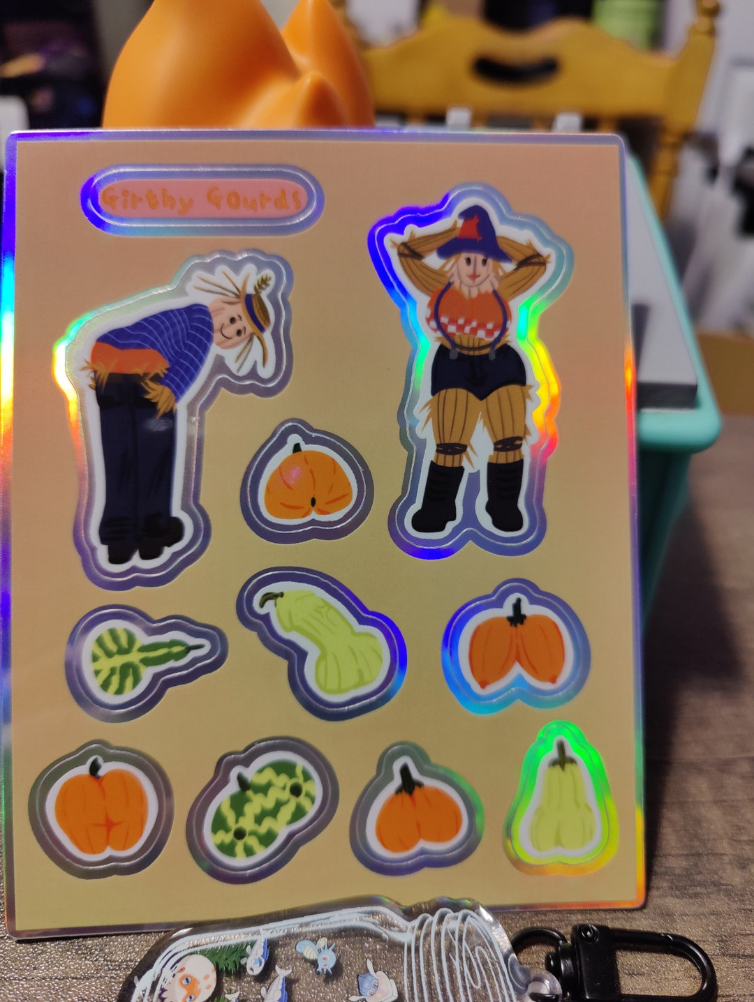 Holographic Pumpkin Scarecrow Kinky Sticker Sheet - Etsy