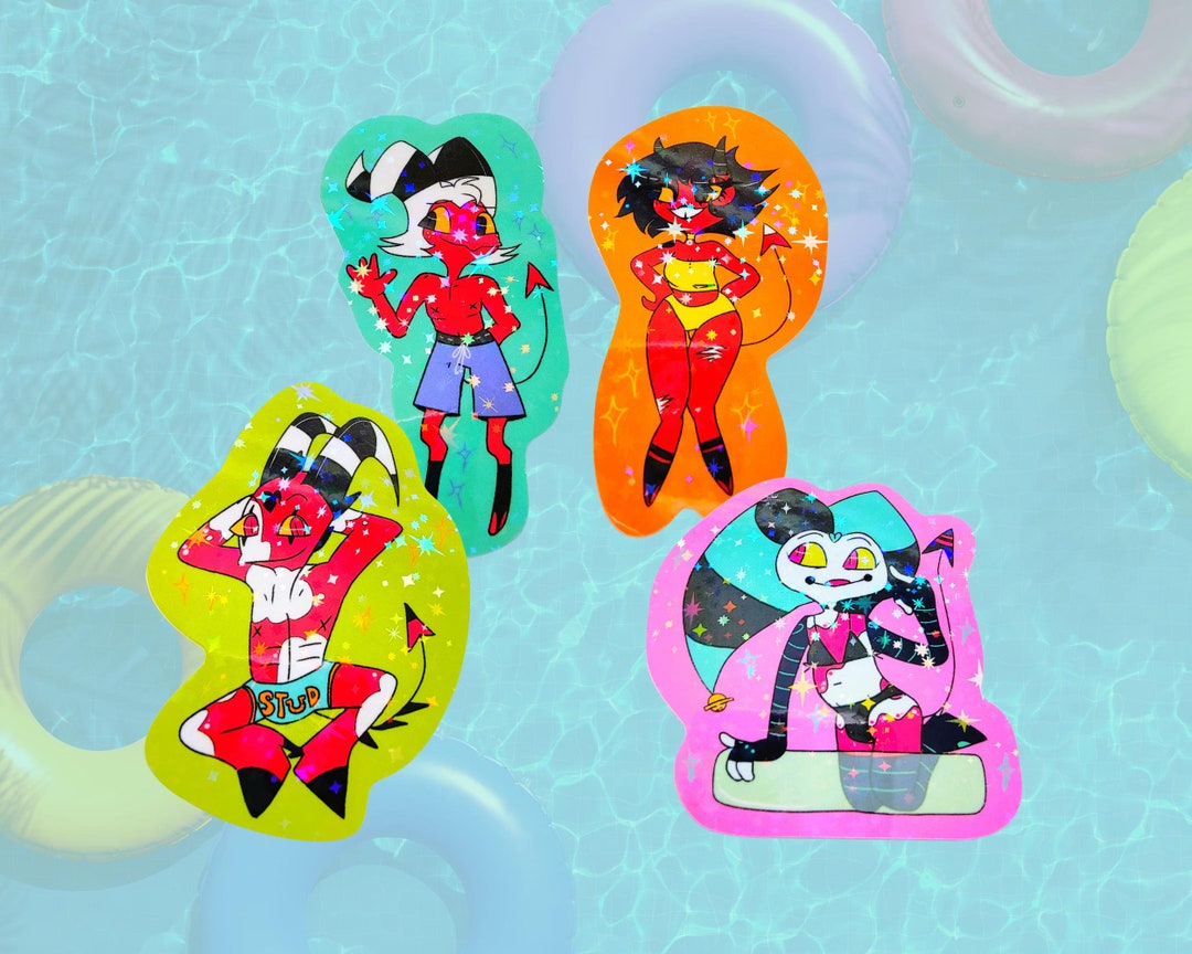 Fan-made Helluva Boss Pool Party Stickers - Etsy