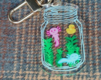 Space Axolotl 3in Jar Double Sided Acrylic Charm Kawaii Axo Galaxy ...