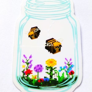 Fan-made Minecraft Bee Jar Transparent Sticker - Etsy