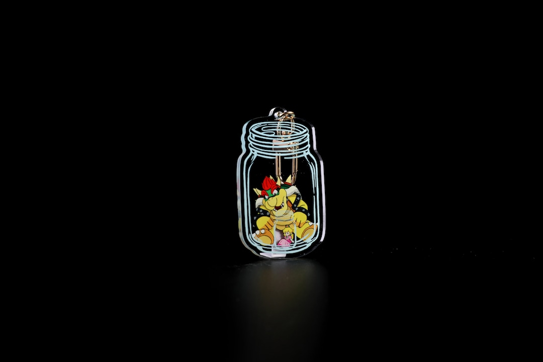 Bowser With Peach Mario Movie Jar Acrylic Charm - Etsy