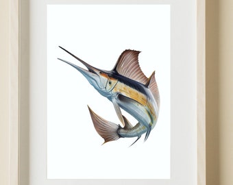 Marlin Abstract Art Print - Etsy
