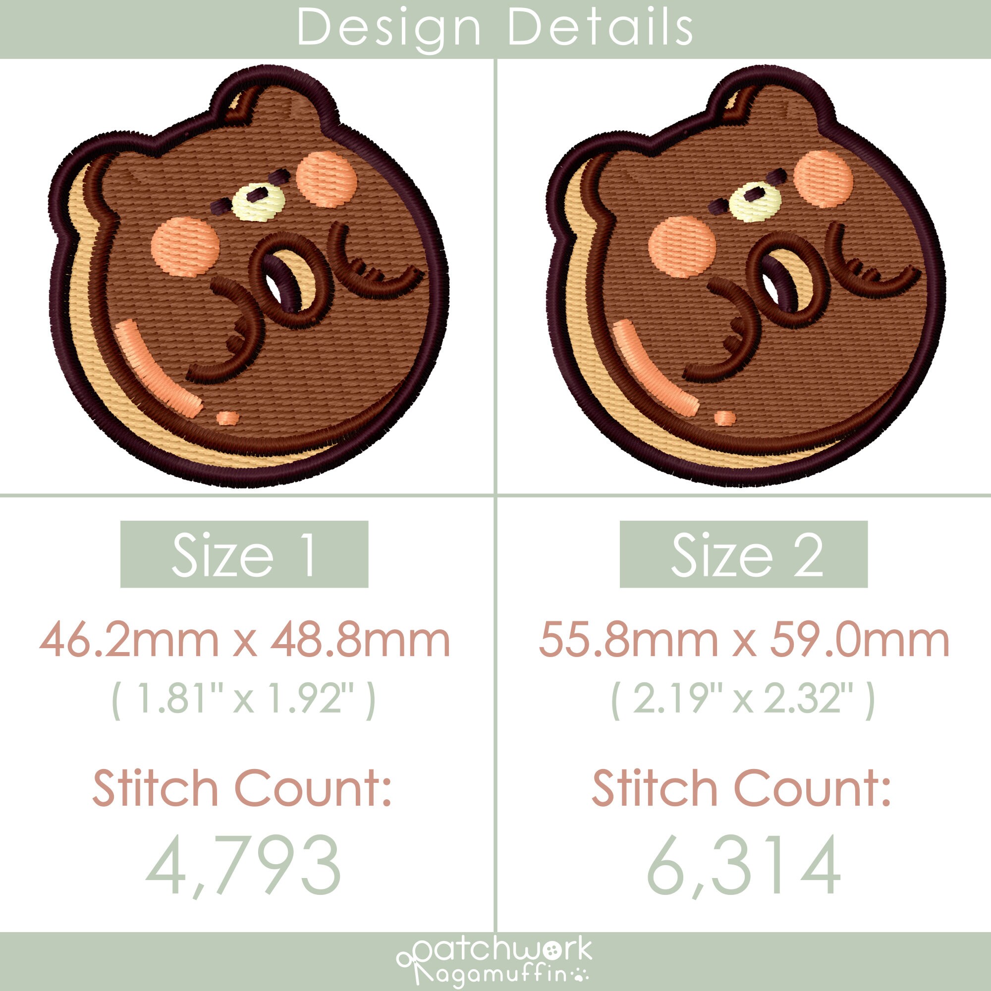 DIGITAL DOWNLOAD - Bear Donut - Animal Sweets Theme - Machine ...