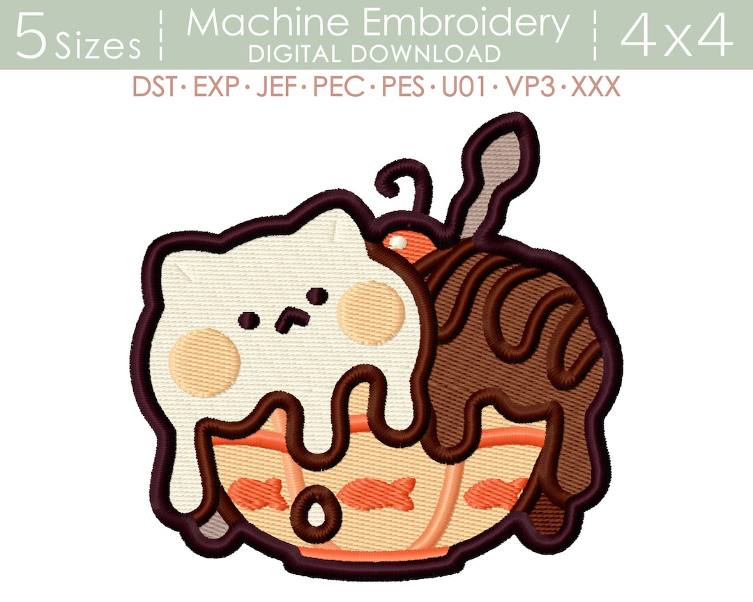 DIGITAL DOWNLOAD - Cat Sundae - Animal Sweets Theme - Machine ...