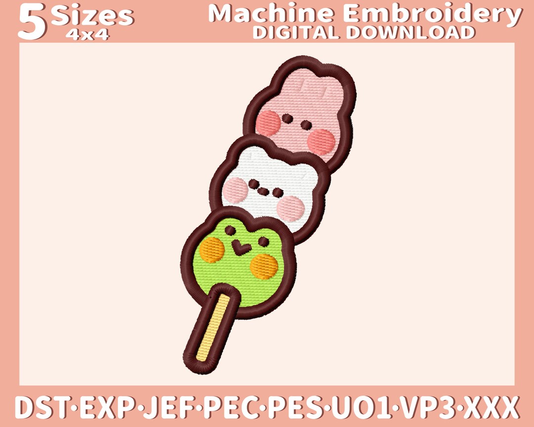 DIGITAL DOWNLOAD Animal Dango Animal Sweets Theme Machine Embroidery ...
