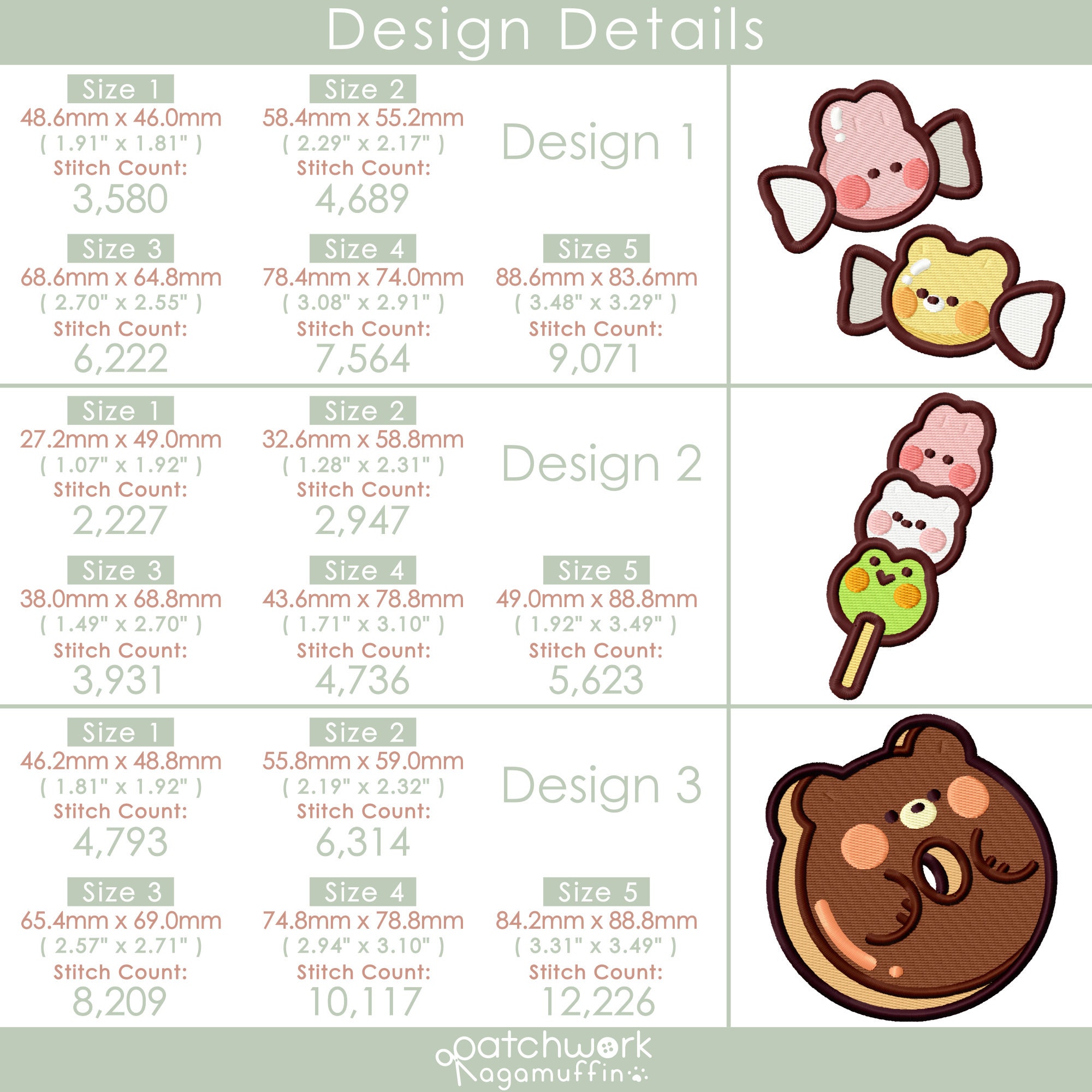 DIGITAL DOWNLOAD - Animal Sweets Theme Bundle - 10 Designs - Machine ...