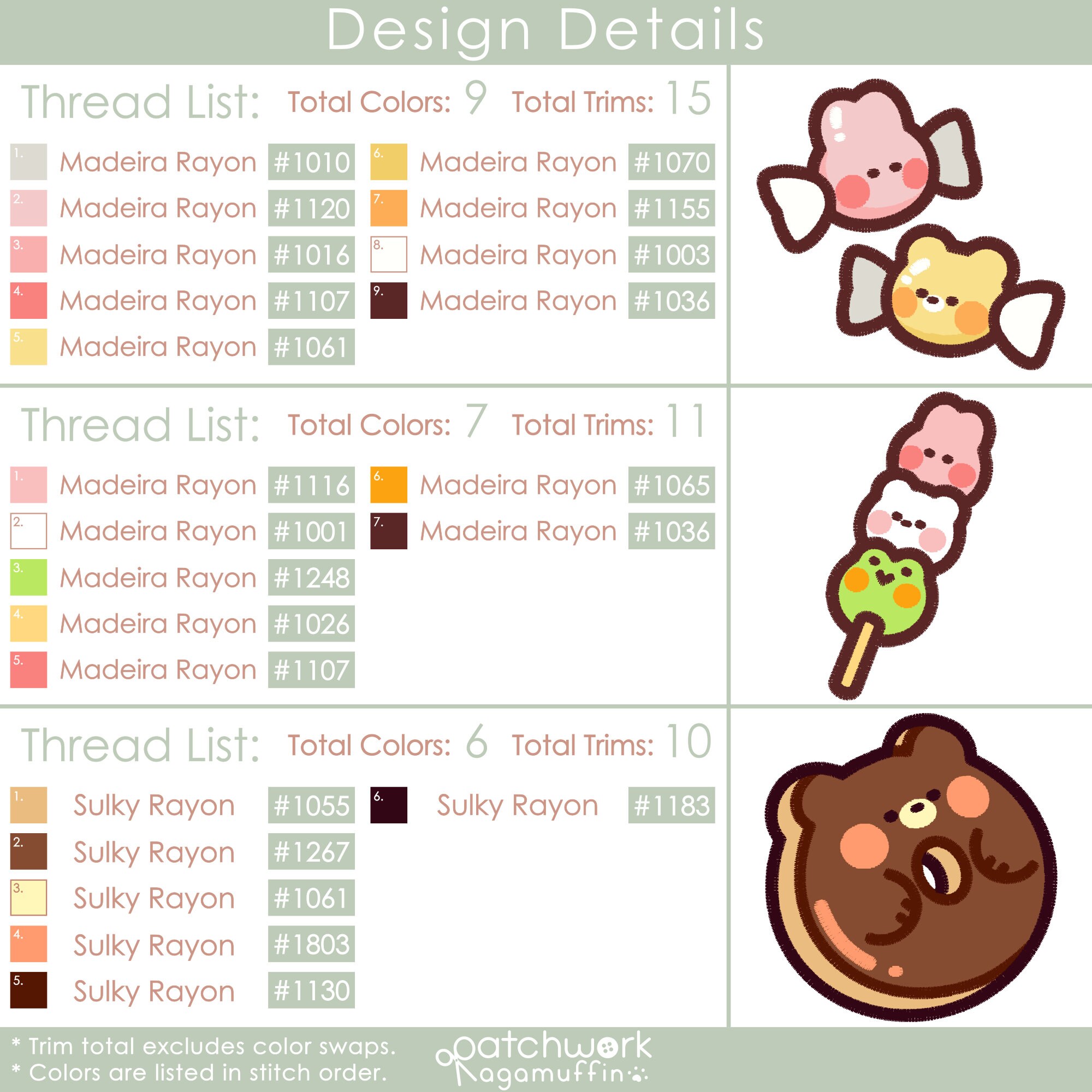 DIGITAL DOWNLOAD - Animal Sweets Theme Bundle - 10 Designs - Machine ...