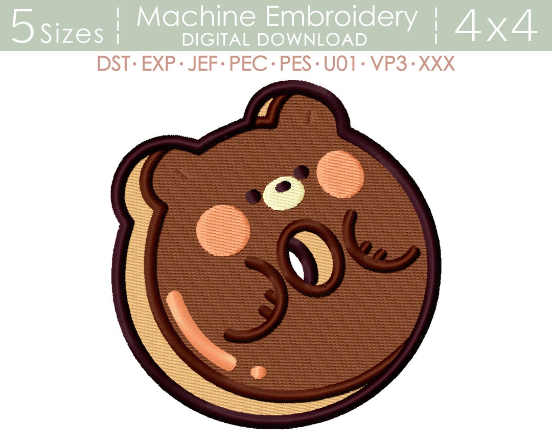 DIGITAL DOWNLOAD - Bear Donut - Animal Sweets Theme - Machine ...