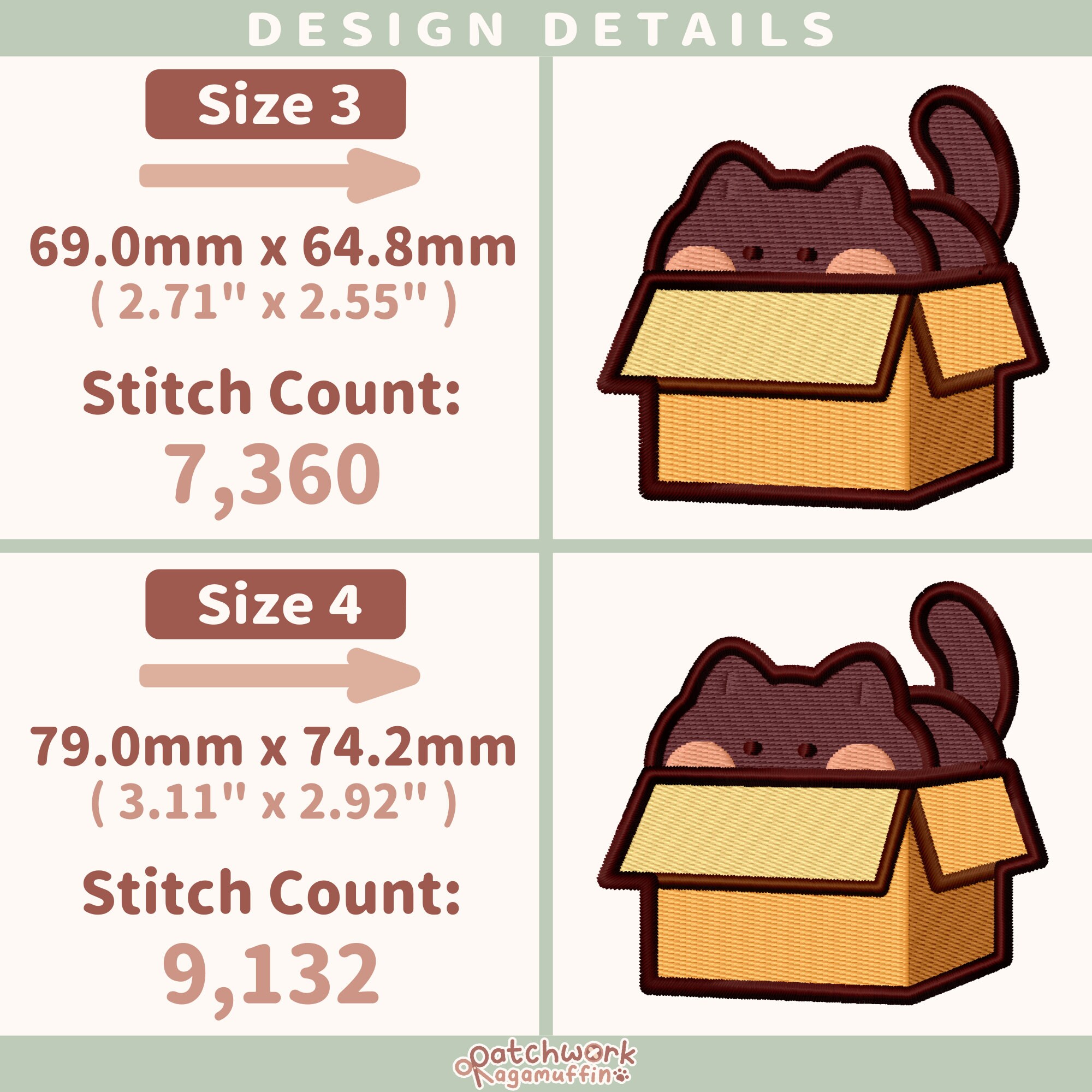 DIGITAL DOWNLOAD Cat in Box Cats Theme Machine Embroidery Design Diy ...