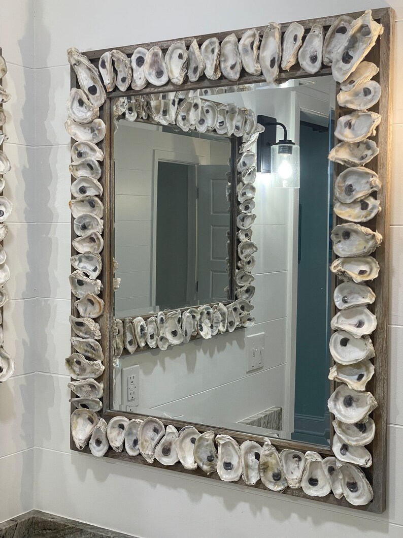 Large Oyster Shell Mirror (29.5"x35.5"x2") - Etsy