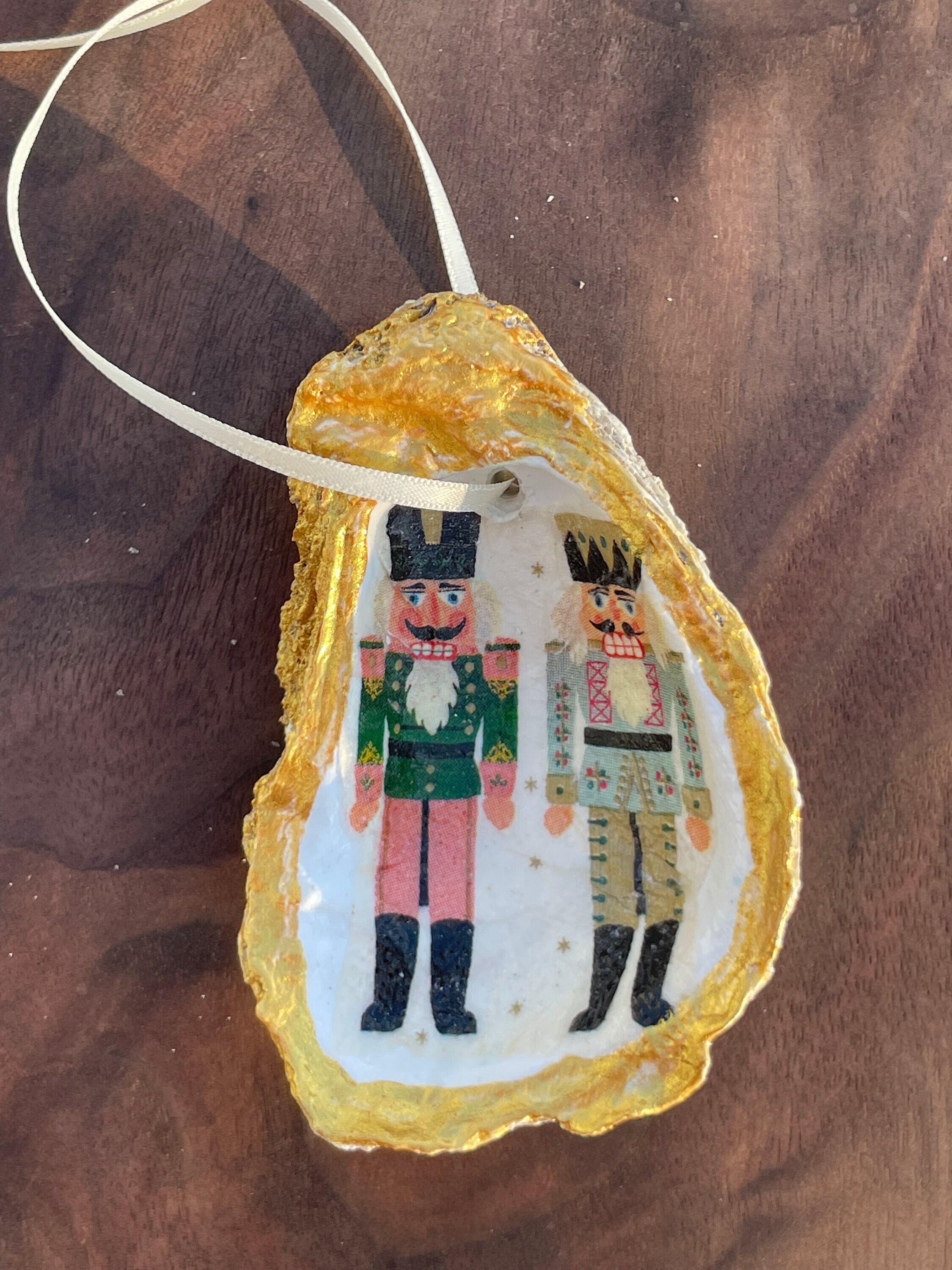 3 Christmas Nutcracker Oyster Shell Ornaments - Etsy